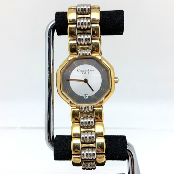 Dior | Accessories | Christian Dior Quartz Watch 4833 Gold White Dial ...